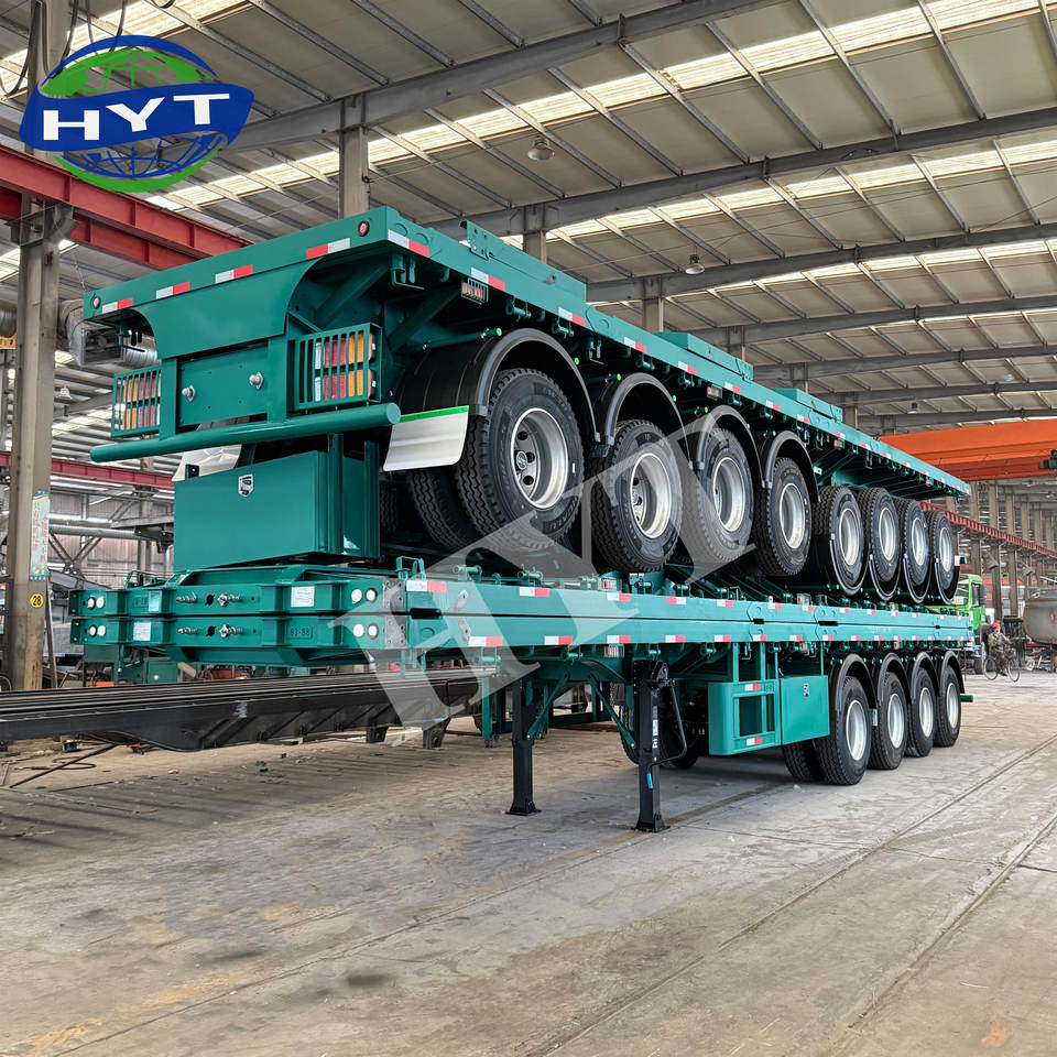 Heavy Duty 4 Axles 80 Tons 40 Feet Container Semi Trailer High Strength Steel Skeletal Trailer ...