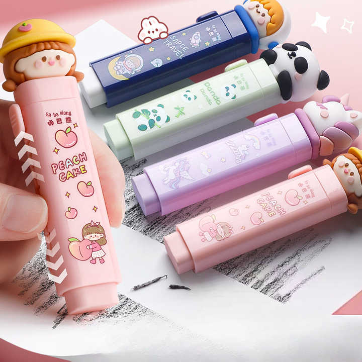 Push-pull Eraser - Crumb-Free Eraser for Primary School Students