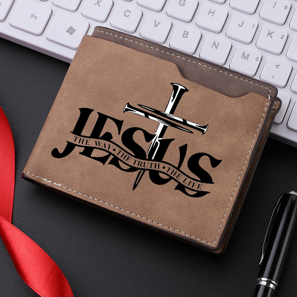 New Jesus Letter Pattern Men's Wallet, PU Leather Multi-card Slot ...