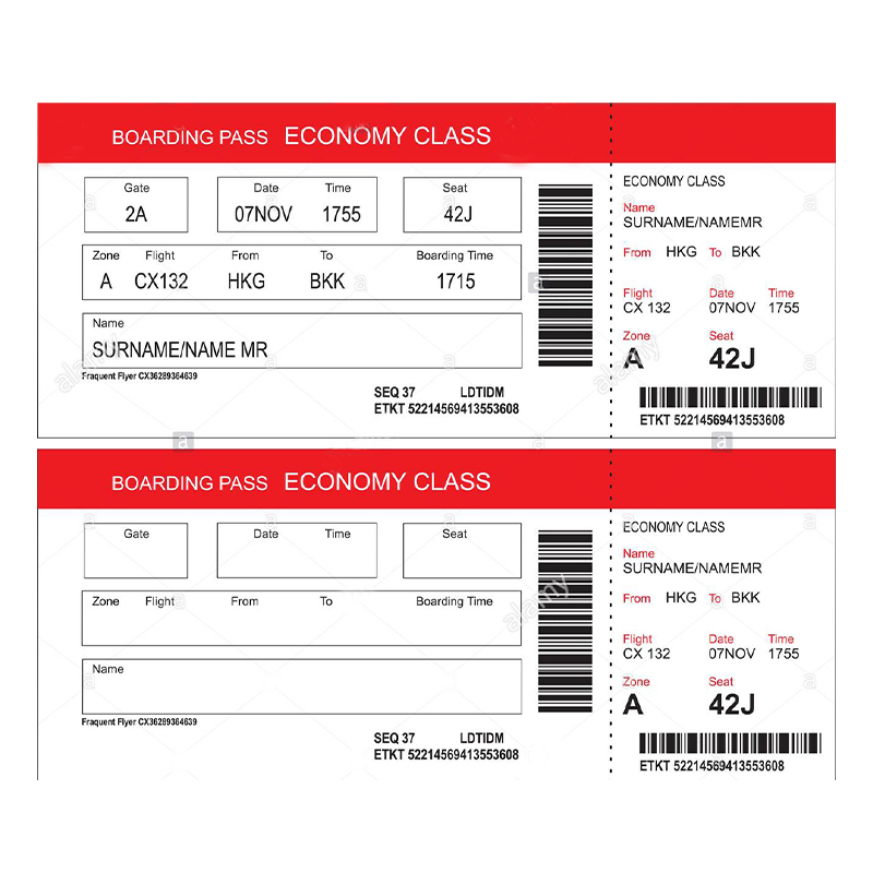 Thermal Boarding Pass Paper - High Quality & Customizable