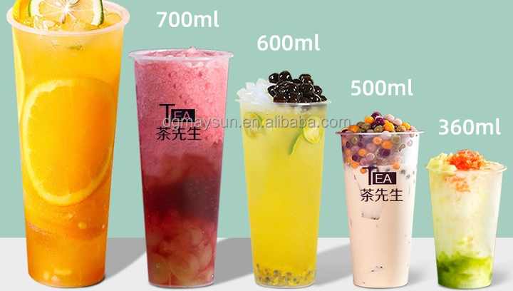 Custom Printed Plastic Bubble Boba Tea Cups - 12oz to 24oz