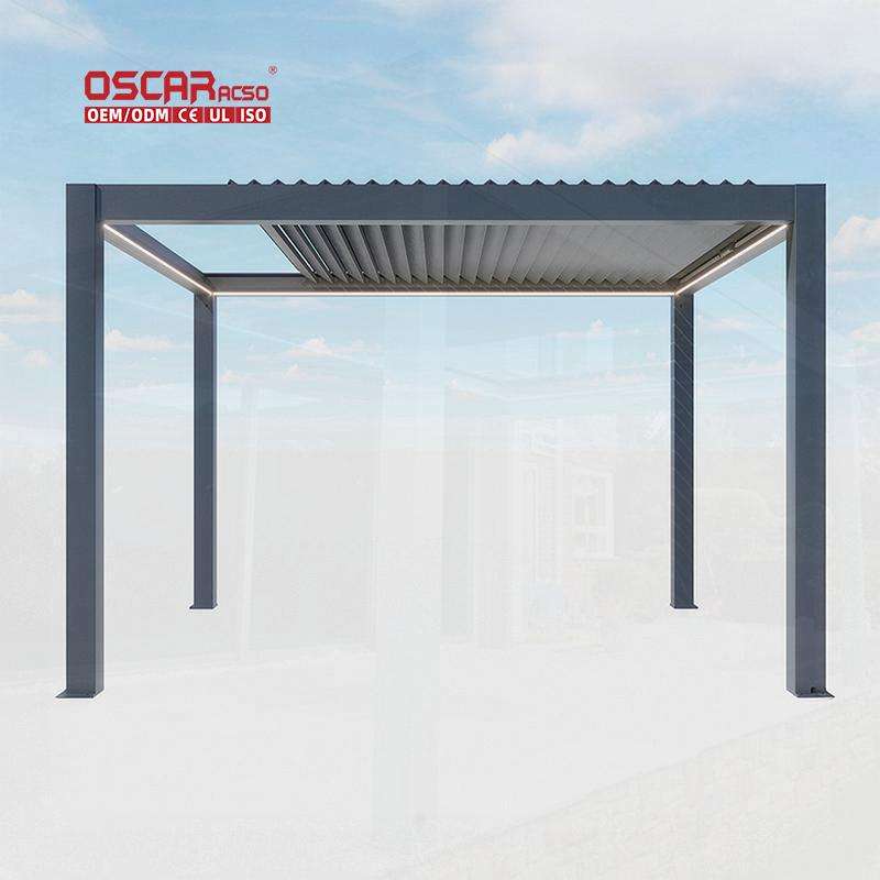 Outdoor Bioclimatic Retractable Decking and Pergola Garden Patio ...