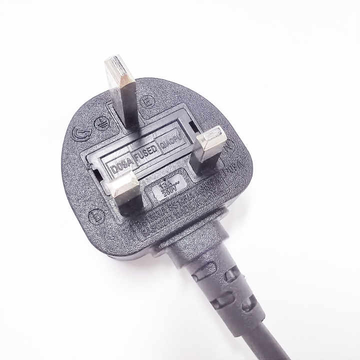 13a 230v 3 Pin UK Plug to Right Angled C13 Power Cord 2M 1mm2 Power ...