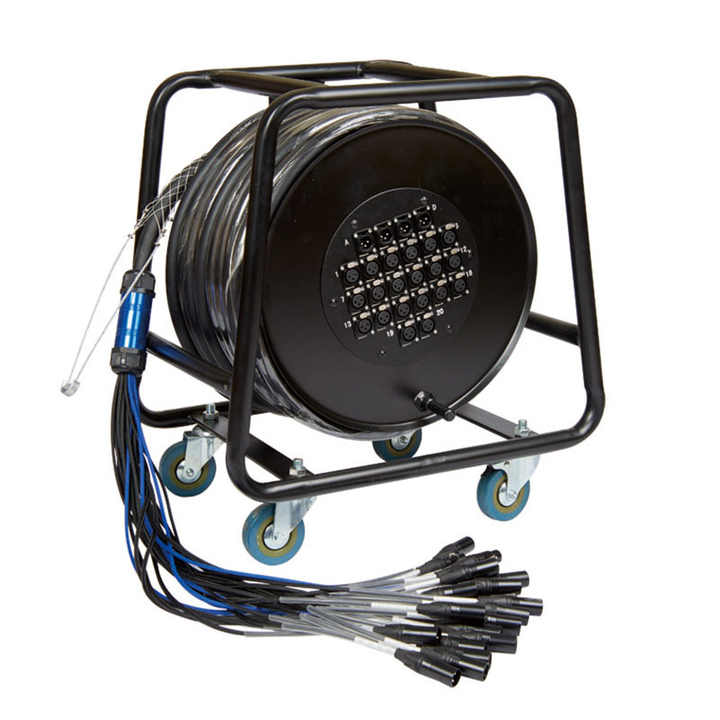 24 Channels XLR Snake Cable Trolley - Professional Audio