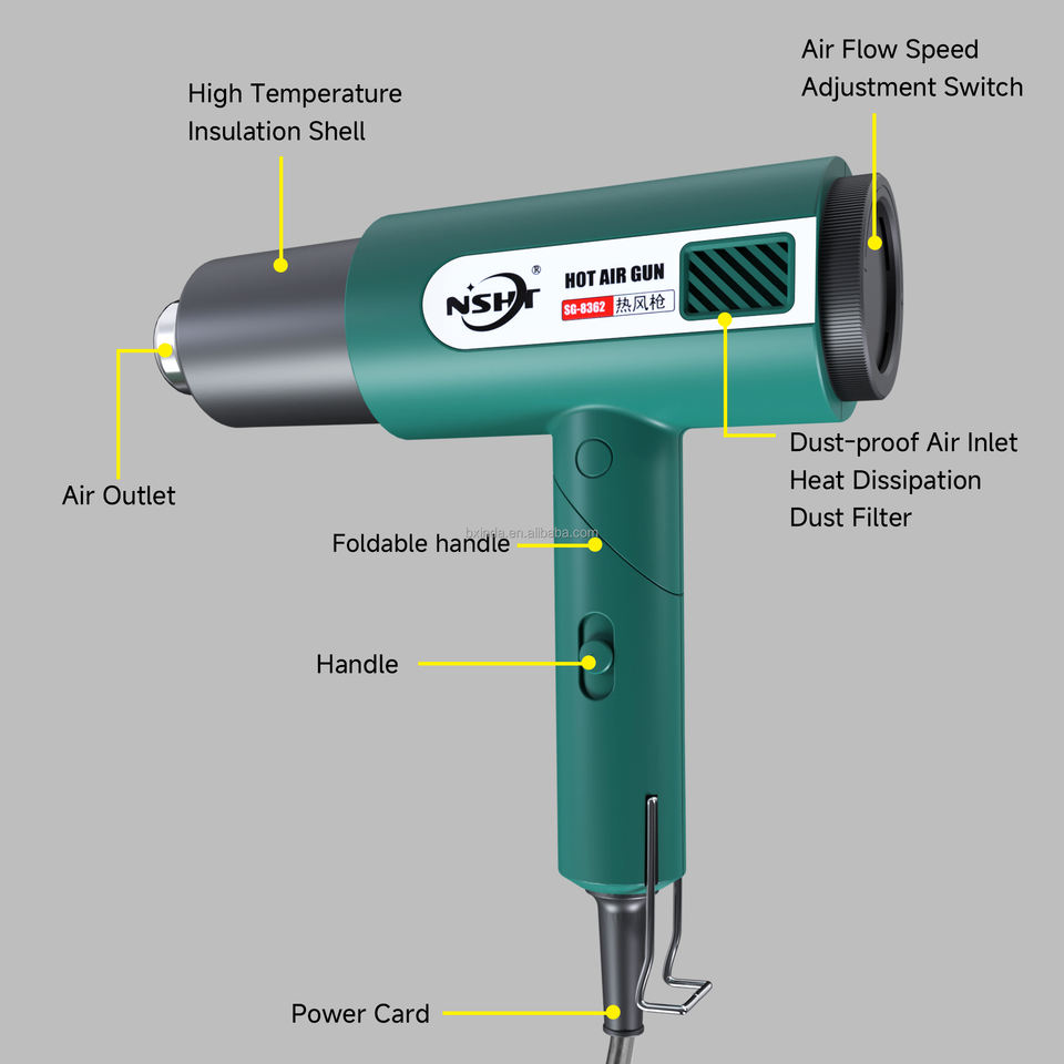 2000W Heat Gun 110V SG-8362 Rapid Heating High Speed Wind Hot Air Gun ...