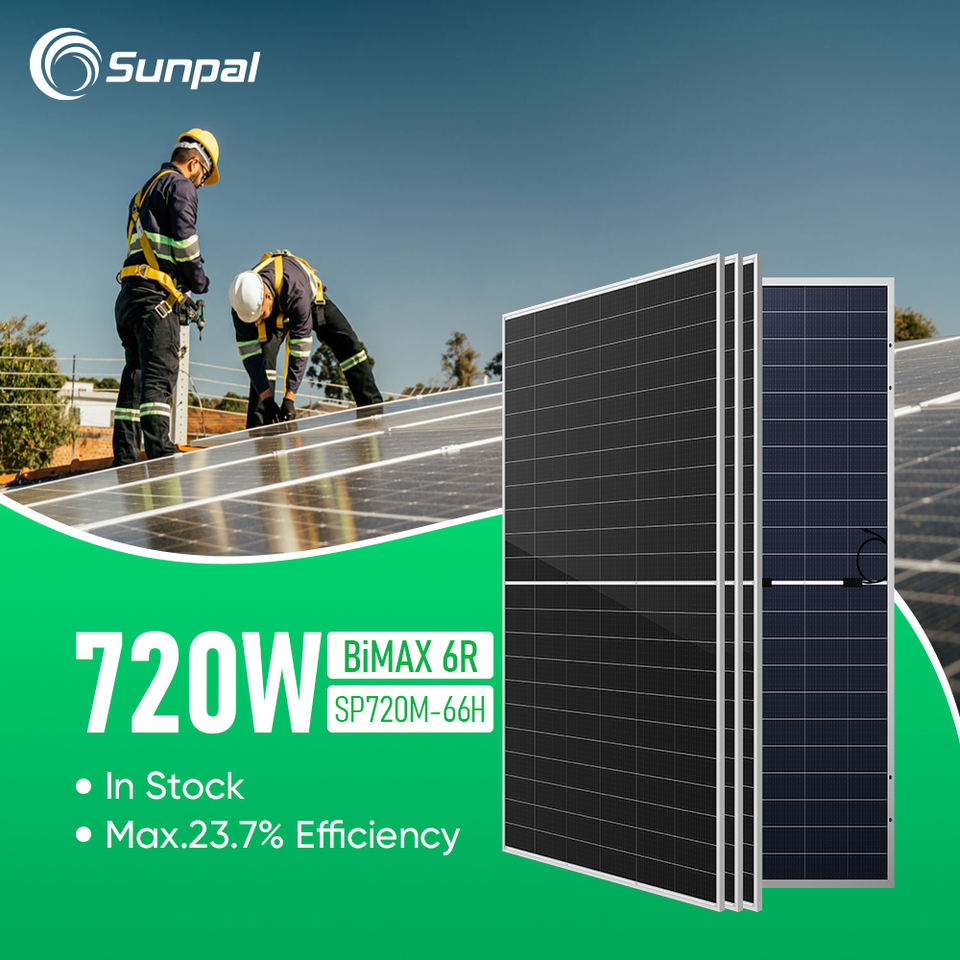Sunpal HJT Topcon Bifacial Half Cell 700W Solar Panel