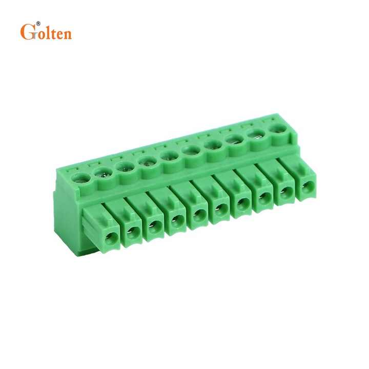 Green 10 Pin Female Connector 3.5mm Pitch Terminal Block with Earless ...