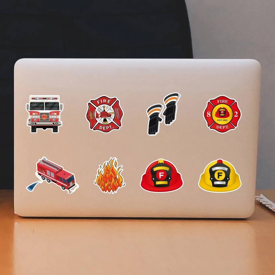 Premium Firefighter Sticker Pack Custom Design Waterproof Decals for ...