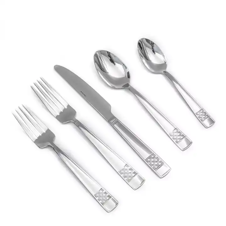 Customized 5-Piece Square Tip Stainless Steel Dinner Cutlery Combo Set ...