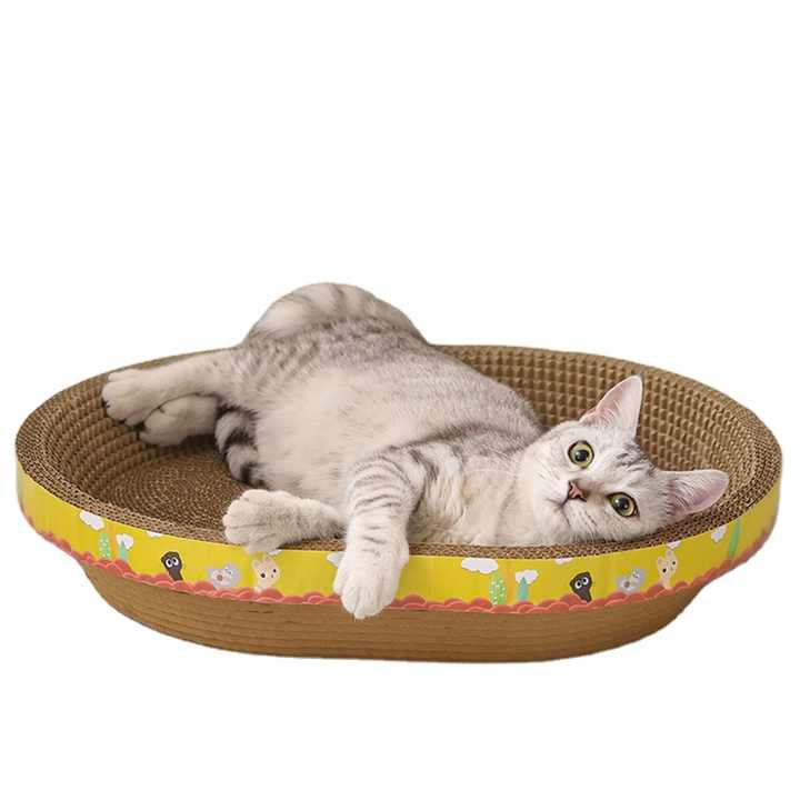 Large Oval Corrugated Cat Scratcher Sustainable Classic Cat Scratcher ...