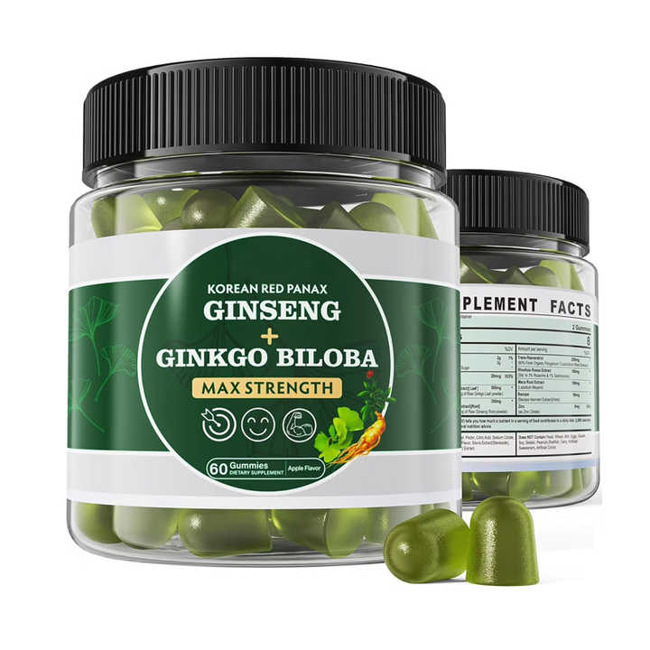 BIOCRICH Ginseng Gummies Capsule with Korean Red Panax and Ginkgo ...