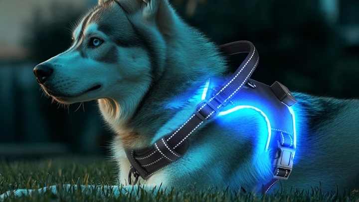 Reflective Adjustable Flashing Glow Puppy Harness Rechargeable LED ...