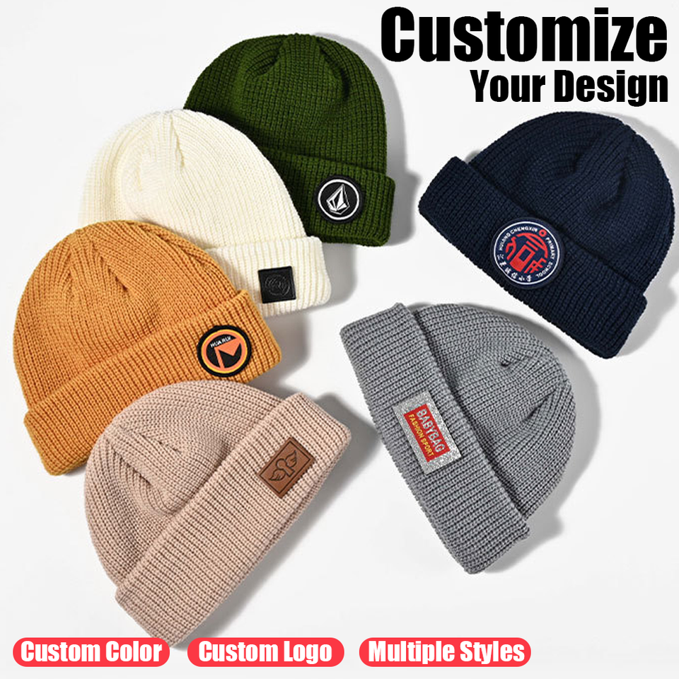 Custom Logo Beanies Manufacturer Embroidery 60 Colors Beanie Knitted ...