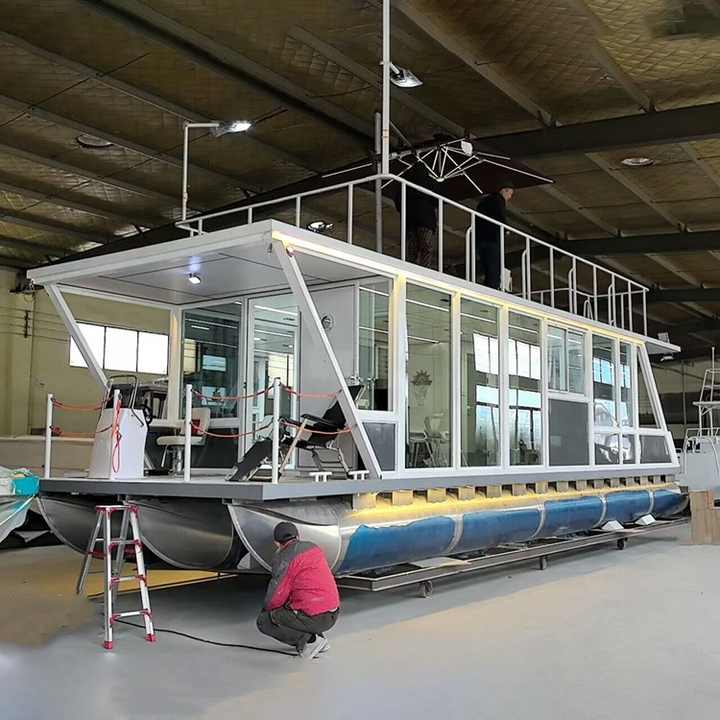 36ft Aluminum Water Floating Pontoon House Enclosed Home Boat Barge
