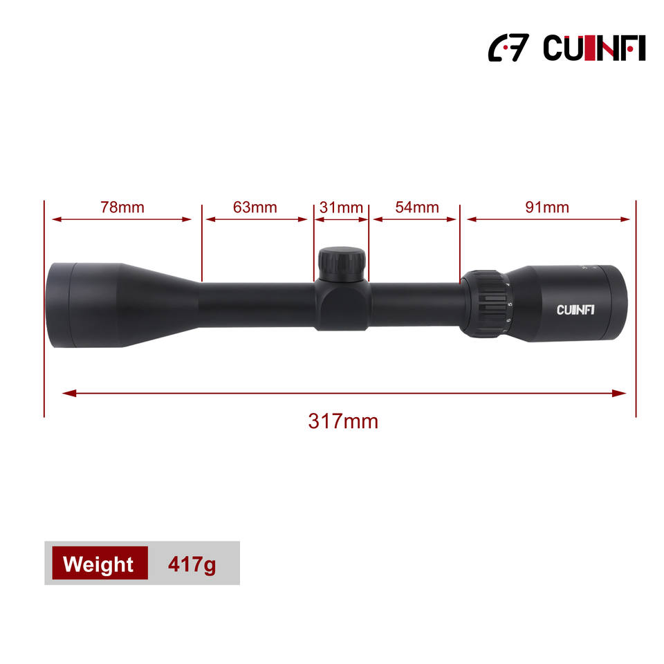 Cuinfi 3-9x40 SFP Metal Wire Reticle Hunting Scope 25.4mm Tube Diameter ...