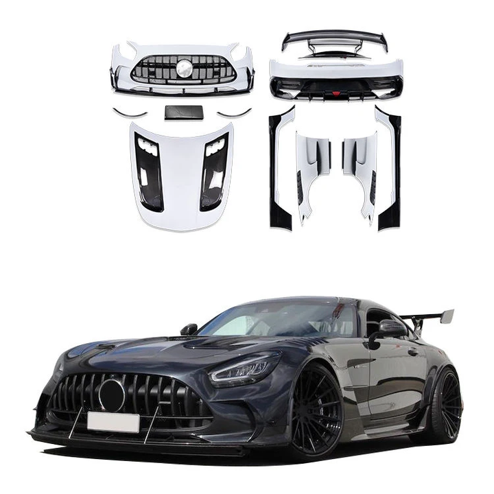 Runde Half Carbon Fiber Body Kit for Mercedes-Benz AMG GT GTC GTS Upgrade Black Series Style ...