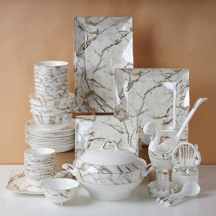 52-head Dinnerware Set of European-style Phnom Penh Household Ceramic ...