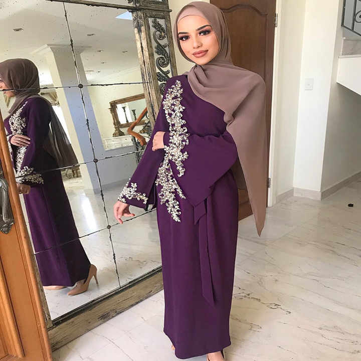 Modest Stylish Hijab Islamic Clothing Abaya Women Dubai Muslim Dresses ...