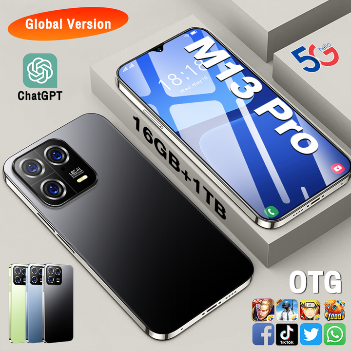 OEM ODM M13 Pro 5G 16GB+1024GB 24MP+48MP Celular Mobile Phone Healthy ...