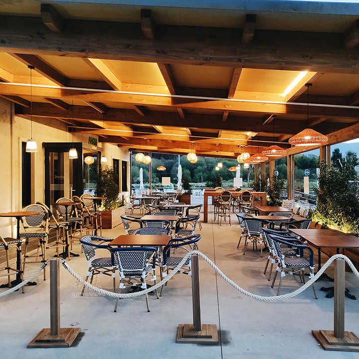Outdoor Garden Cafe PE Rattan Furniture - French Bistro Chairs