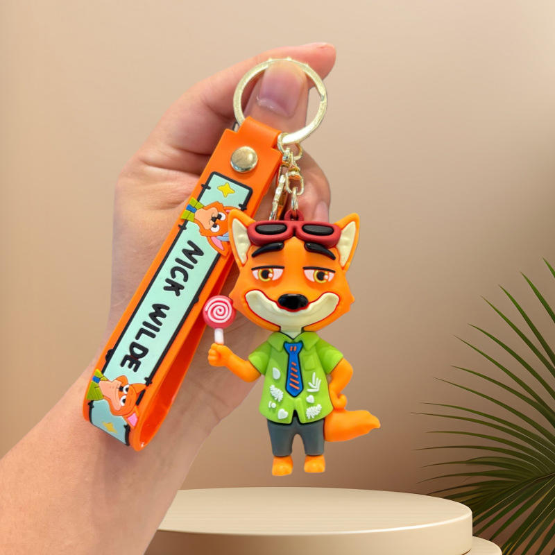 New Cartoon Crazy Animal City 2 Silicone Keychain Cute Fox Rabbit Men's ...