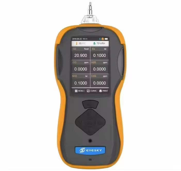 Digital LCD Multi Gas Detector Industrial Six Gas Co O2 H2s Lel ...
