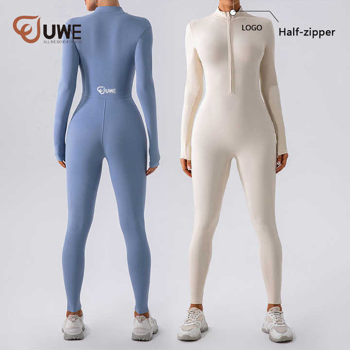 Custom Onesie Fitness Gym Exercise Workout Wear Yoga Leggings Zipper ...