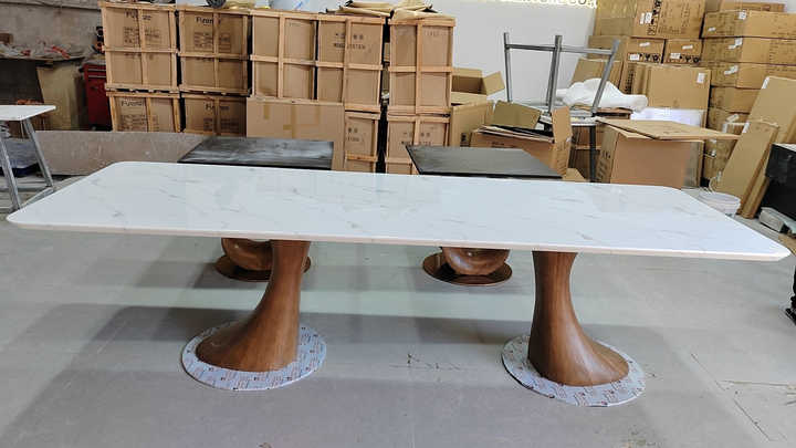 Home Furniture 110 Inch Dining Table 12 Seater Rose Gold Leg Base ...