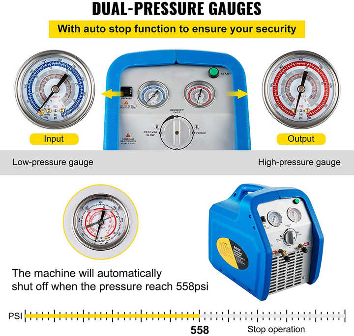 R134A AC Refrigerant Recovery Machine 1HP & 3/4HP, OEM | Wholesale