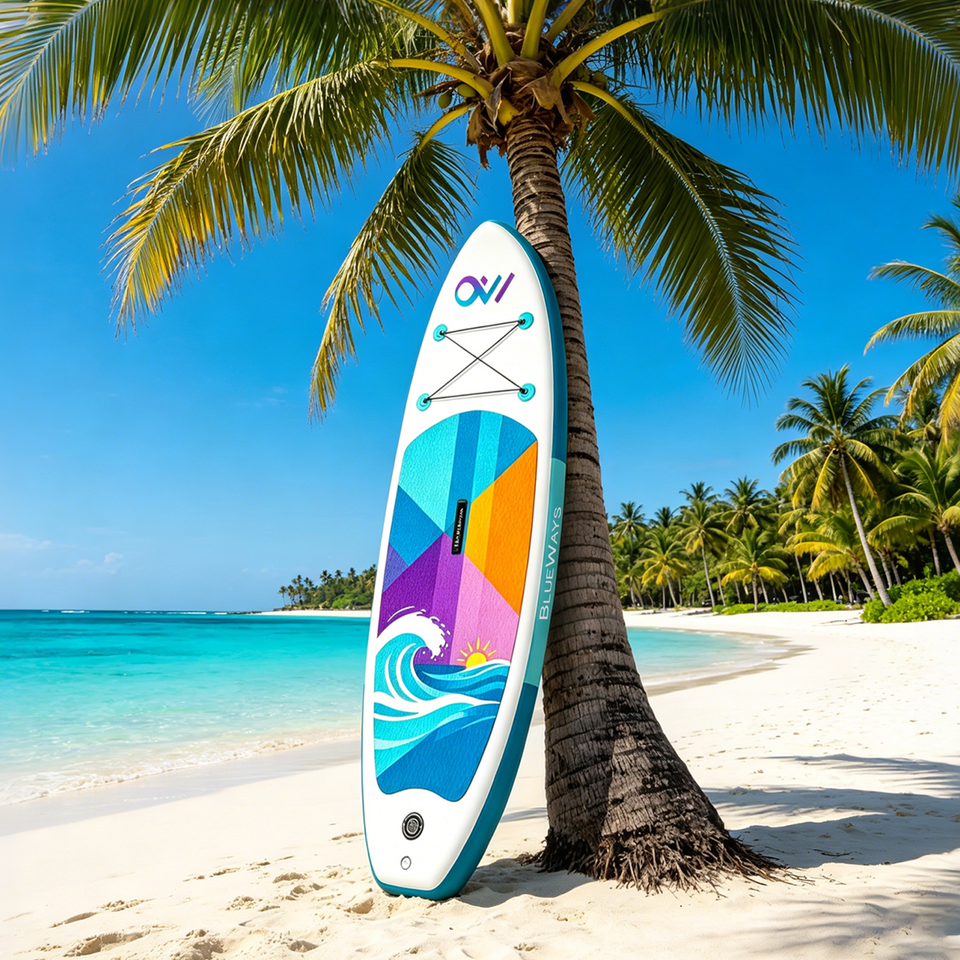 9'6" Ocean Wave Inflatable Paddle Board Teens, 290cm Stable Junior SUP ...