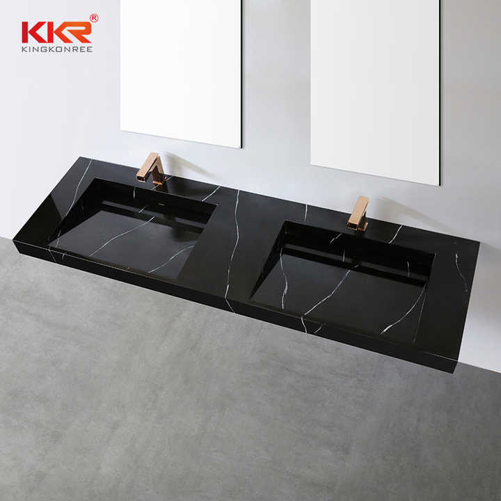 Solid Surface Double Sink Bathroom Vanity - Durable & Stylish