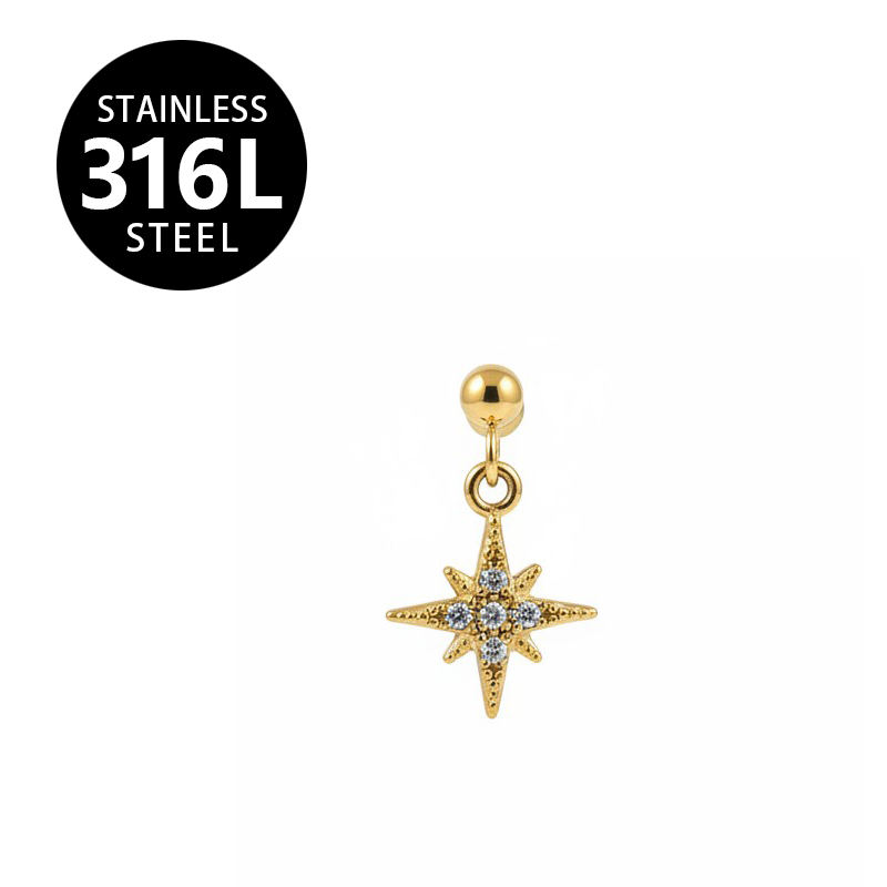 316L Stainless Steel Cartilage Tragus Piercing Jewelry Internally ...