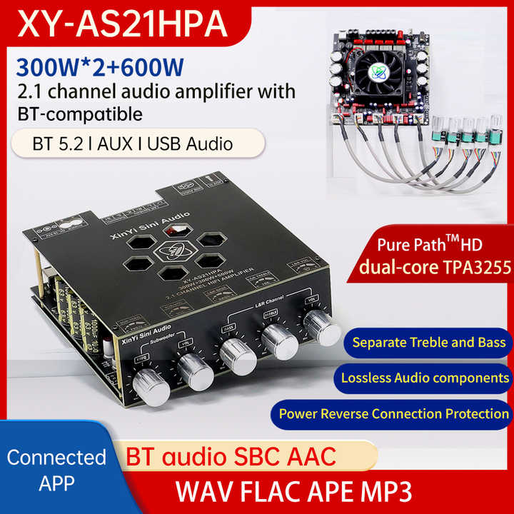 Digital Amplifier Board 2.1 Channel Subwoofer 300W * 2+600W