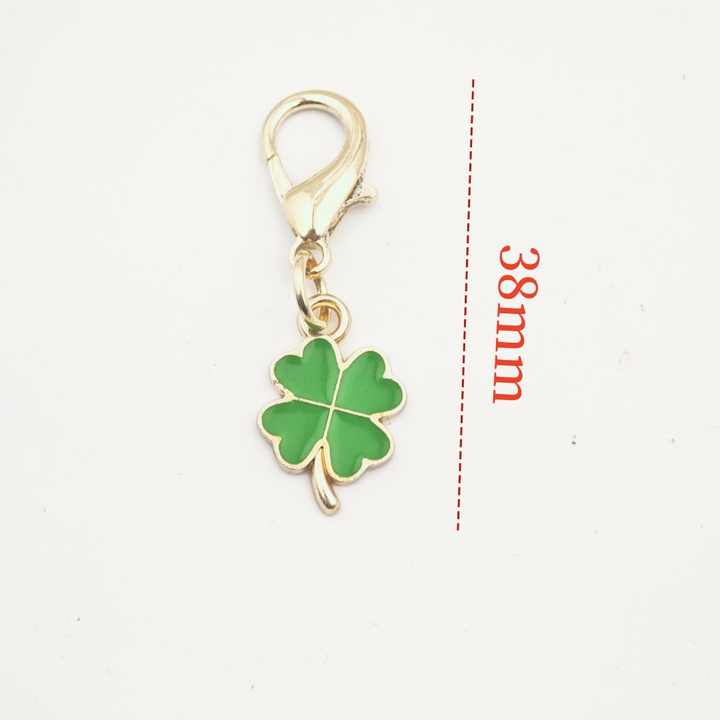 Good Lucky Four Leaf Clover Keychain Metal Oil Enamel Green Clover ...