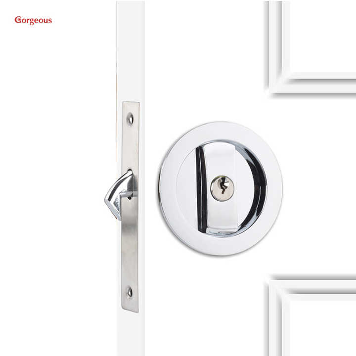round hidden recessed pull privacy pocket cavity double turn sided ...