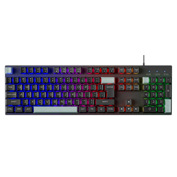 GK80 87-Key Non-Impact USB Wired Laptop Keyboard Rainbow Backlit Iron ...