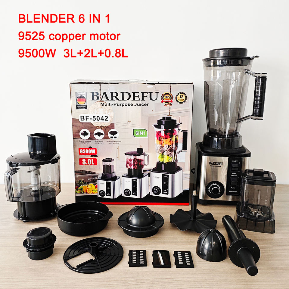 6 in 1 Commercial Blender Machine 9500W - Heavy Duty Food Processor for ...