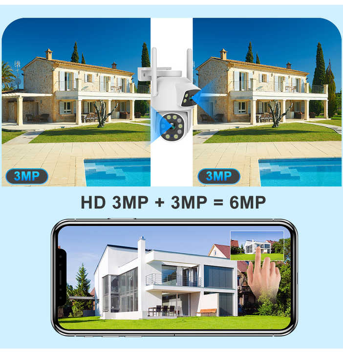 O-KAM Pro 6MP Dual Lens Wireless CCTV Security Cameras