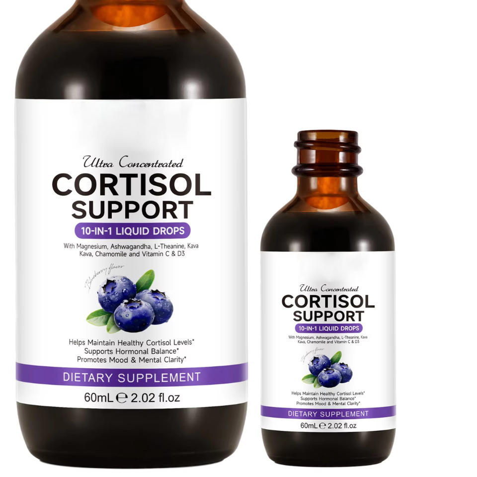 Cortisol Liquid Drops Supplement 60ml Hormone Mood with Magnesium ...