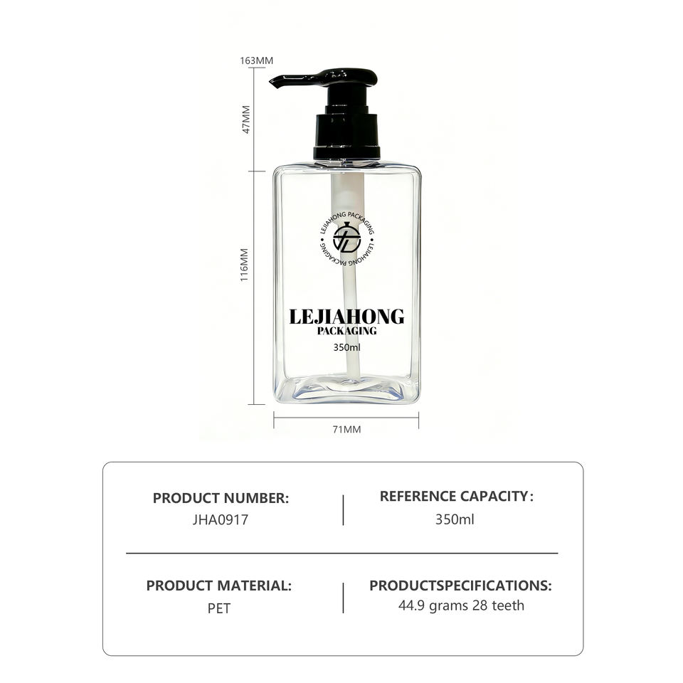 Custom 350ml Square PCR PET Plastic Pump Bottle Empty High-End Cosmetic ...
