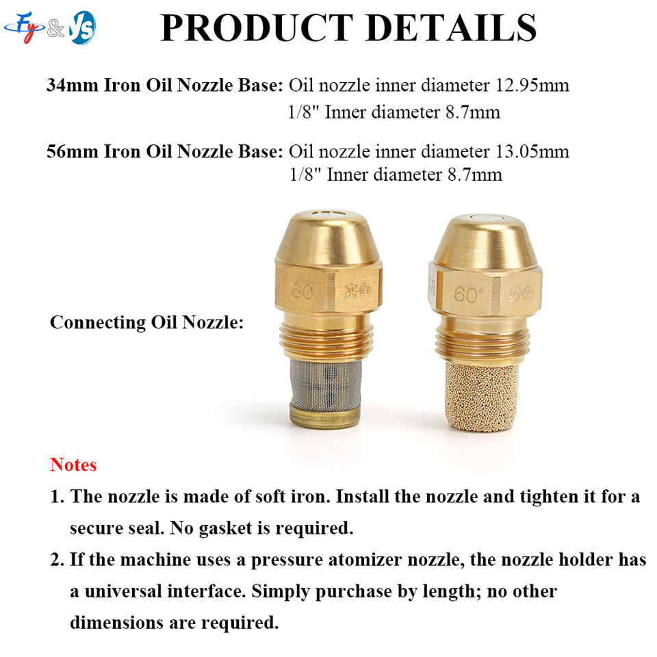 Iron Oil Nozzle Base Burner Accessories Install the Connector Diesel ...