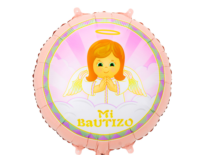 Angel Baby Balloon Boy and Girl Baptism Round Ball Cartoon Baby Balloon ...