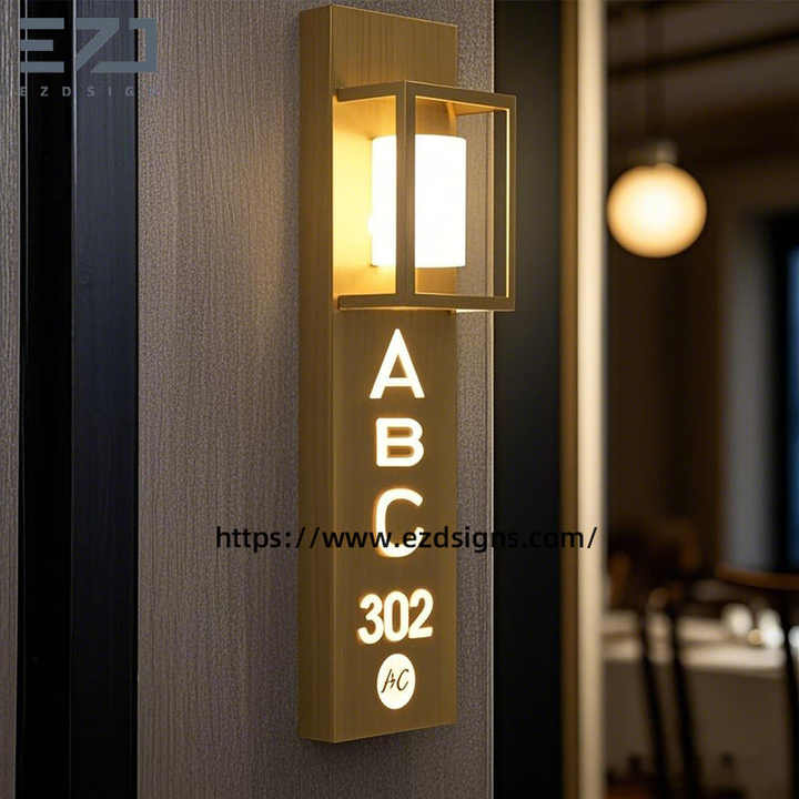 EZD Custom Hotel Room Signage Apartment Lighted Doorplate Hotel Room ...