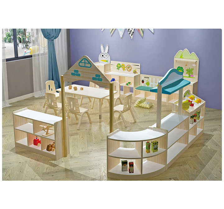 Solid Wood Kids Grocery Shop Role Play Corner Setup Modern School ...