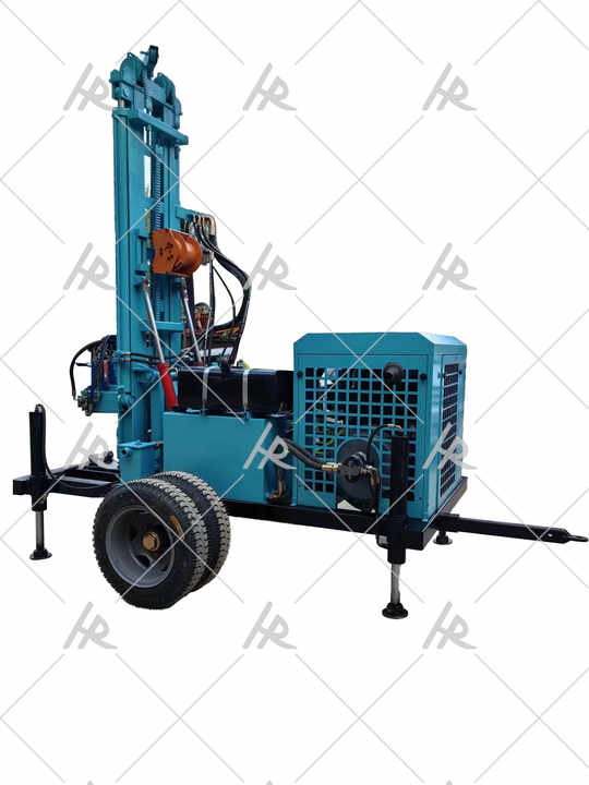 High Power 300m Wheeled Water Well Drilling Rig Towed Exploration ...