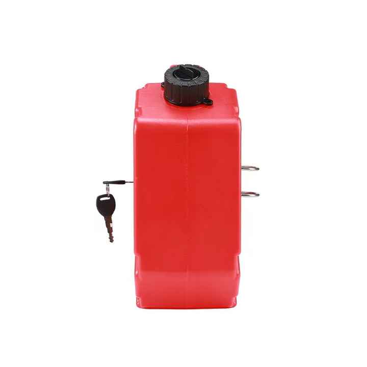 5L Red Portable Fuel Can with Lock - Leak-Proof Plastic Gas Tank for ...