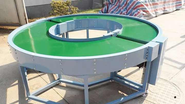 Custom Made Portable Flat Green PVC Belt Conveyor Machine