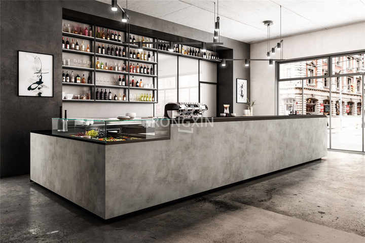 Modern Bubble Tea Shop Counter Design - Stone Dessert Bar