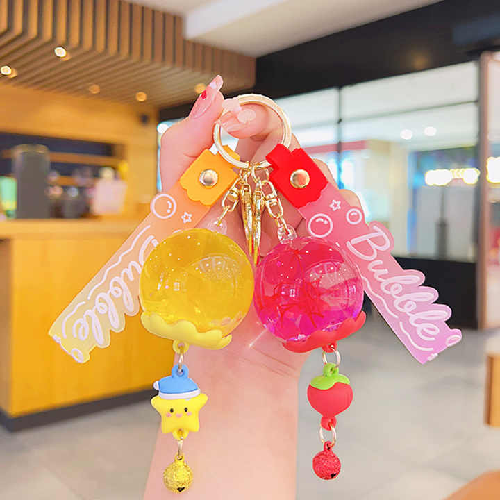 Wholesale Kawaii Girly Glittering Cartoon Liquid Oil Keychain