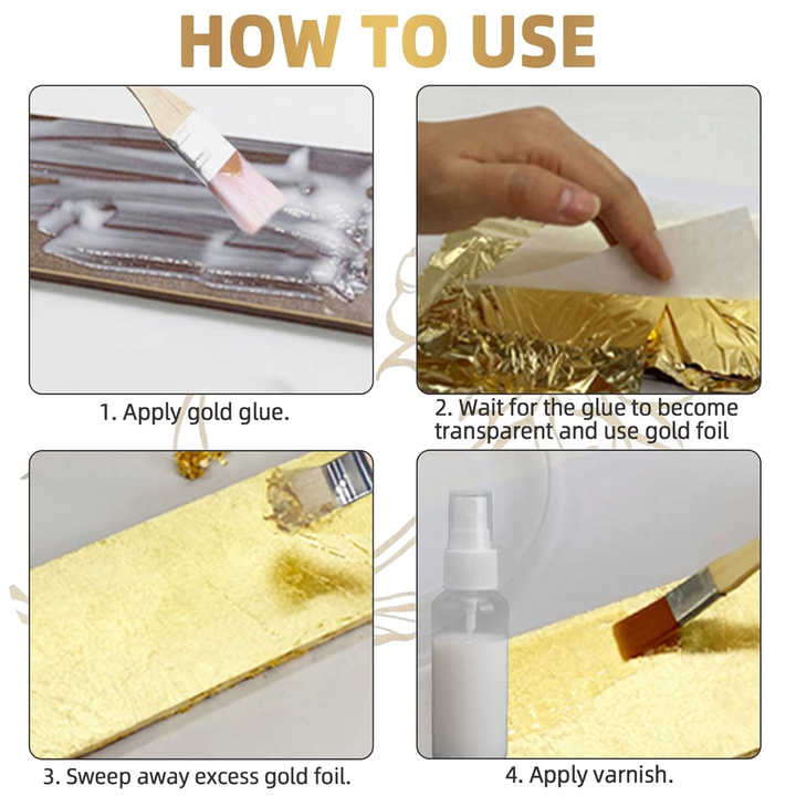 Timesrui Gold Leaf Kit Gilding Adhesive 100ml Set, Water Based Adhesive ...